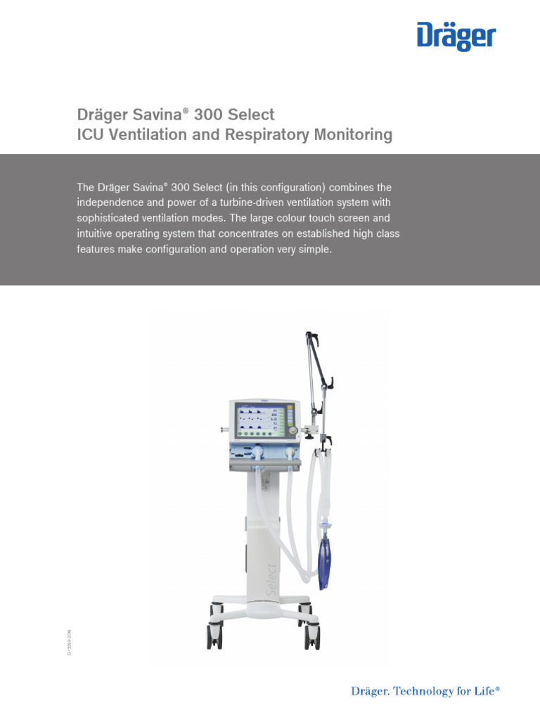Dräger Savina® 300 Select Ventilator | PDF | Breathing | Clinical Medicine