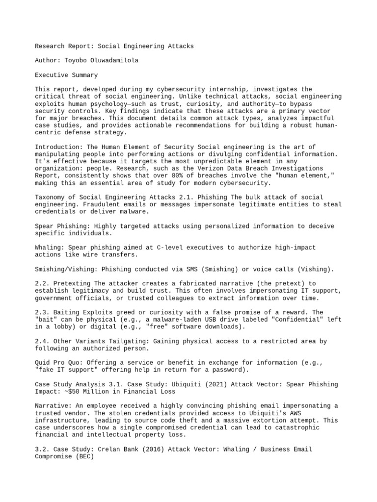 Social Engineering Attack Insights | PDF | Social Engineering (Security ...