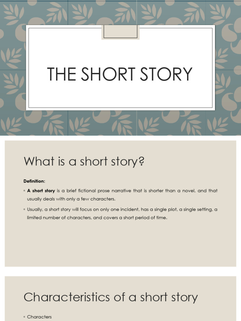Characteristics of The Short Story | PDF | Narration | Plot (Narrative)