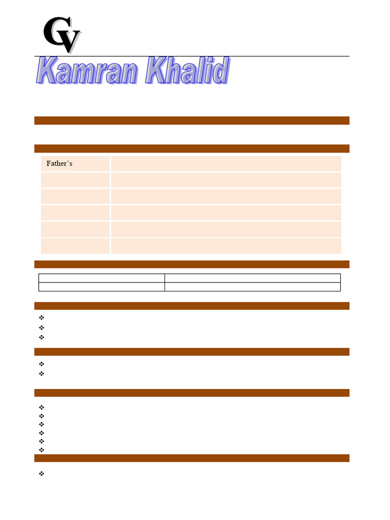 Kamran Khalid 35501-0440918-5 CV | PDF