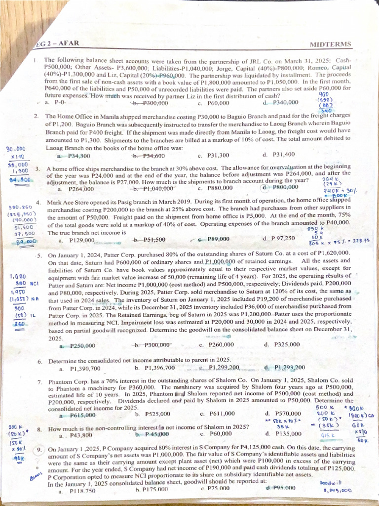 AFAR Midterm With Solution | PDF