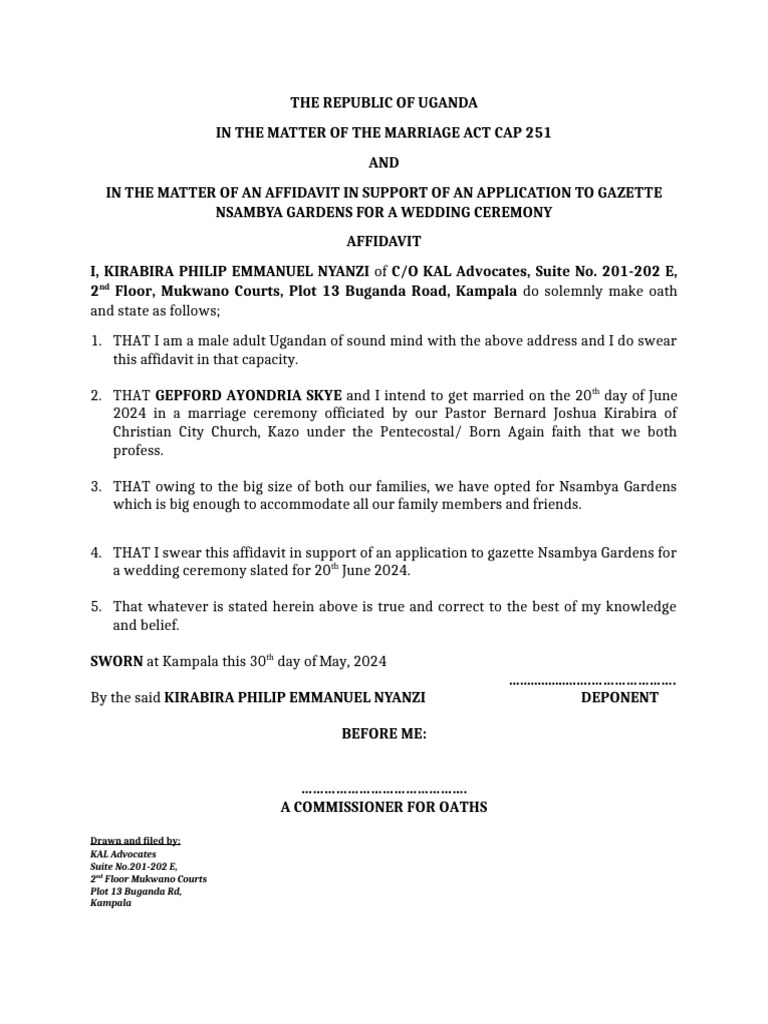 Affidavit For Chamber Summons | PDF