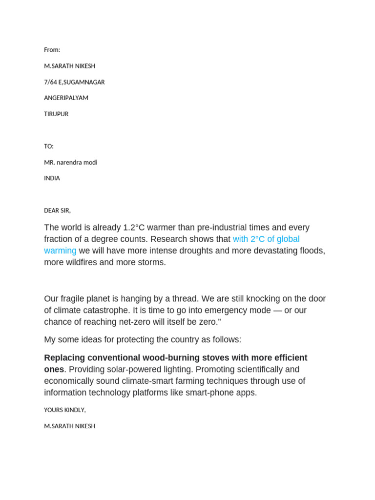 Letter Climate | PDF