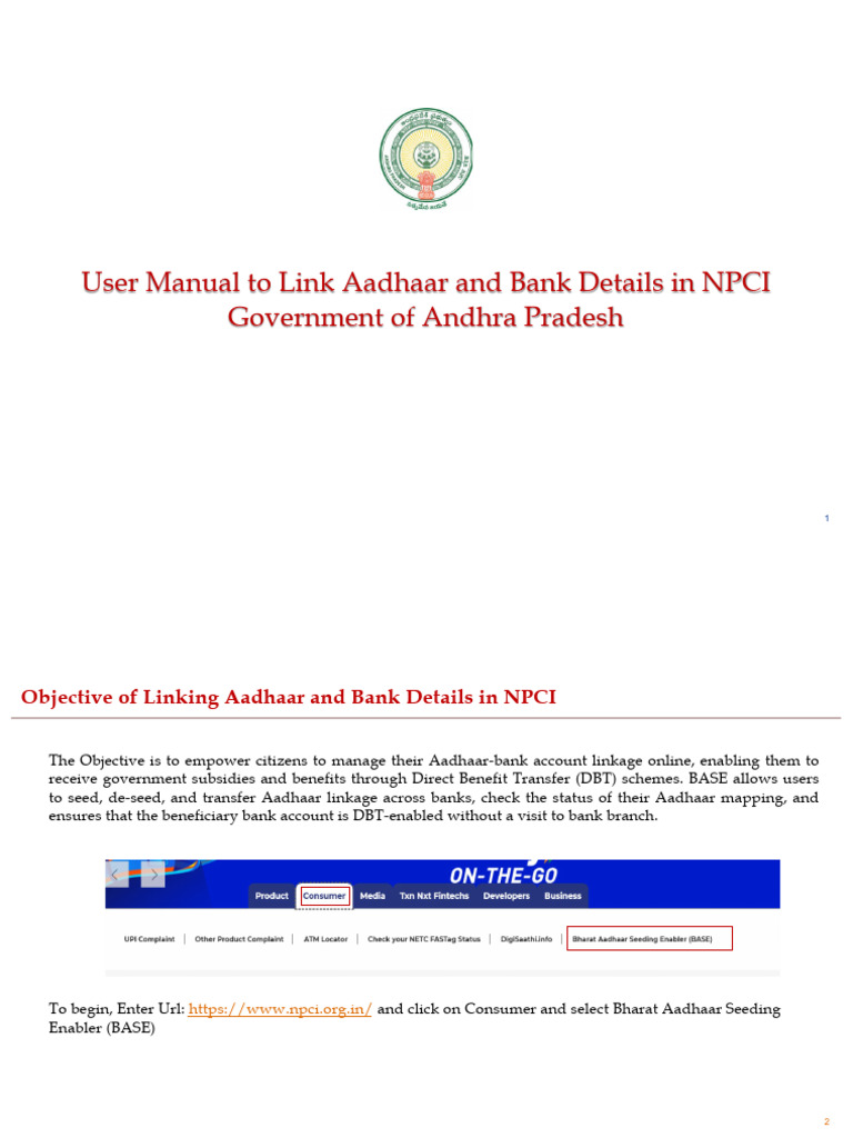 User Manual For NPCI Linking | PDF