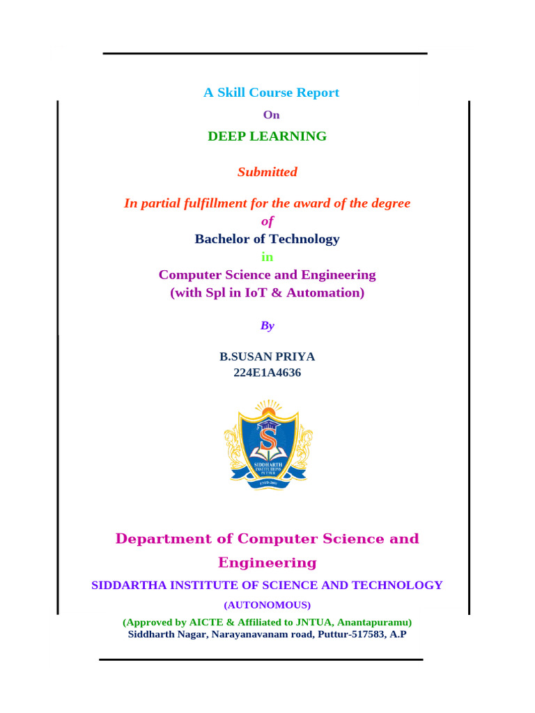 Deep Learning Skill Course Report | PDF