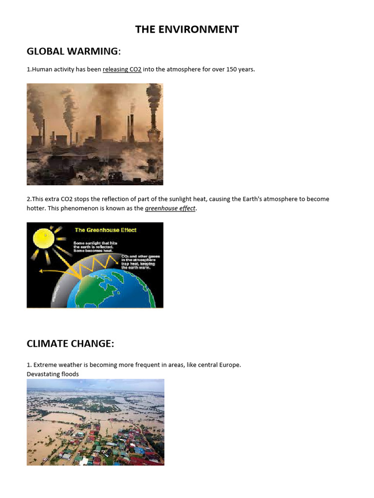 The Environment Threats & Solutions | PDF | Climate Change | Atmosphere ...