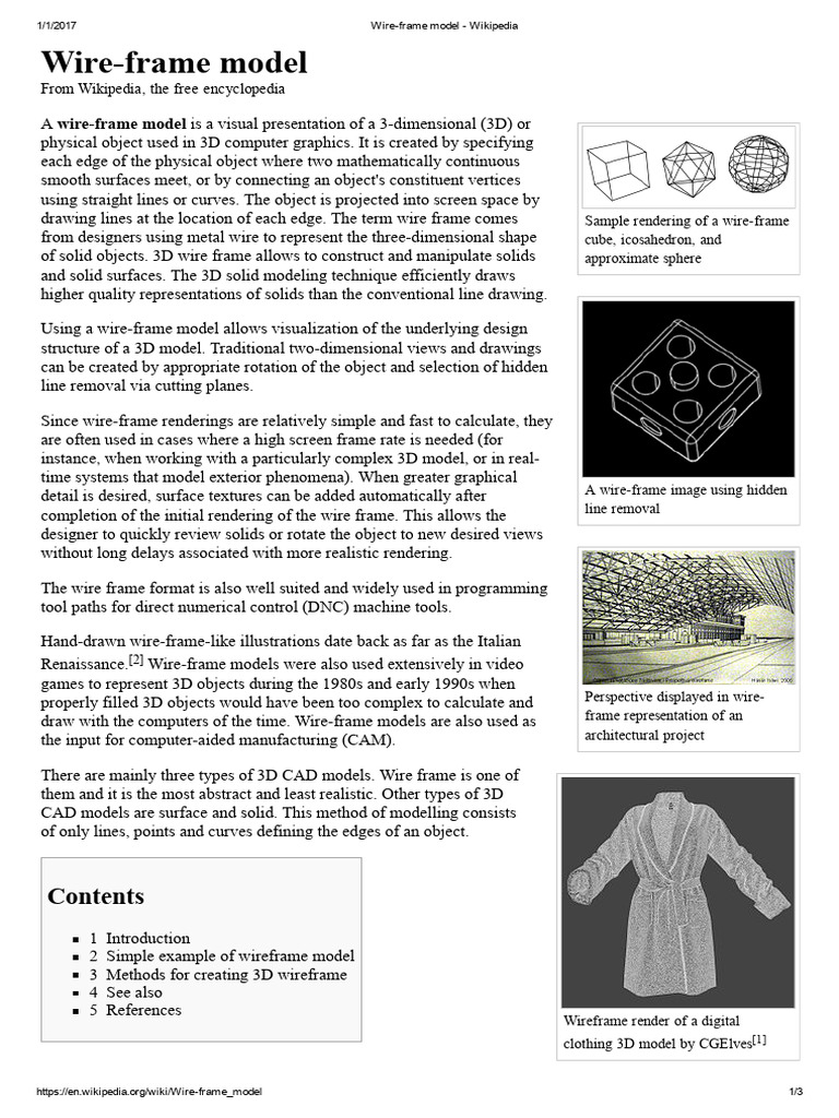 Wire-Frame Model - Wikipedia | PDF | 3 D Modeling | Geometry