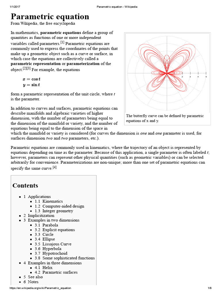 Understanding Parametric Equations | PDF | Equations | Mathematical ...