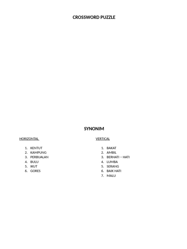 Crossword Puzzle Good | PDF