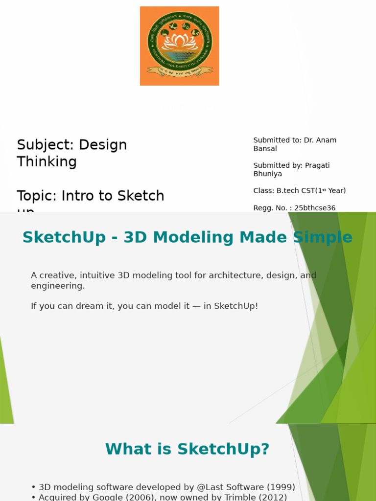 Introduction to SketchUp 3D Modeling | PDF | Sketch Up | 3 D Computer ...