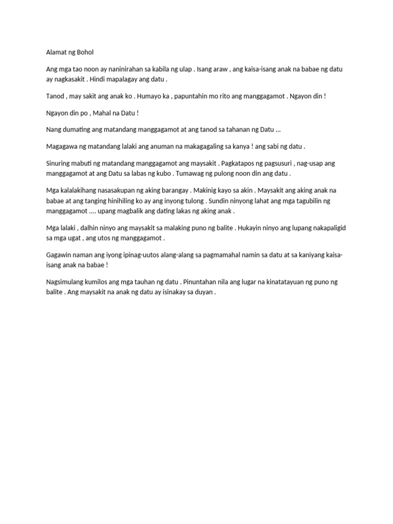 Alamat NG Bohol-WPS Office | PDF