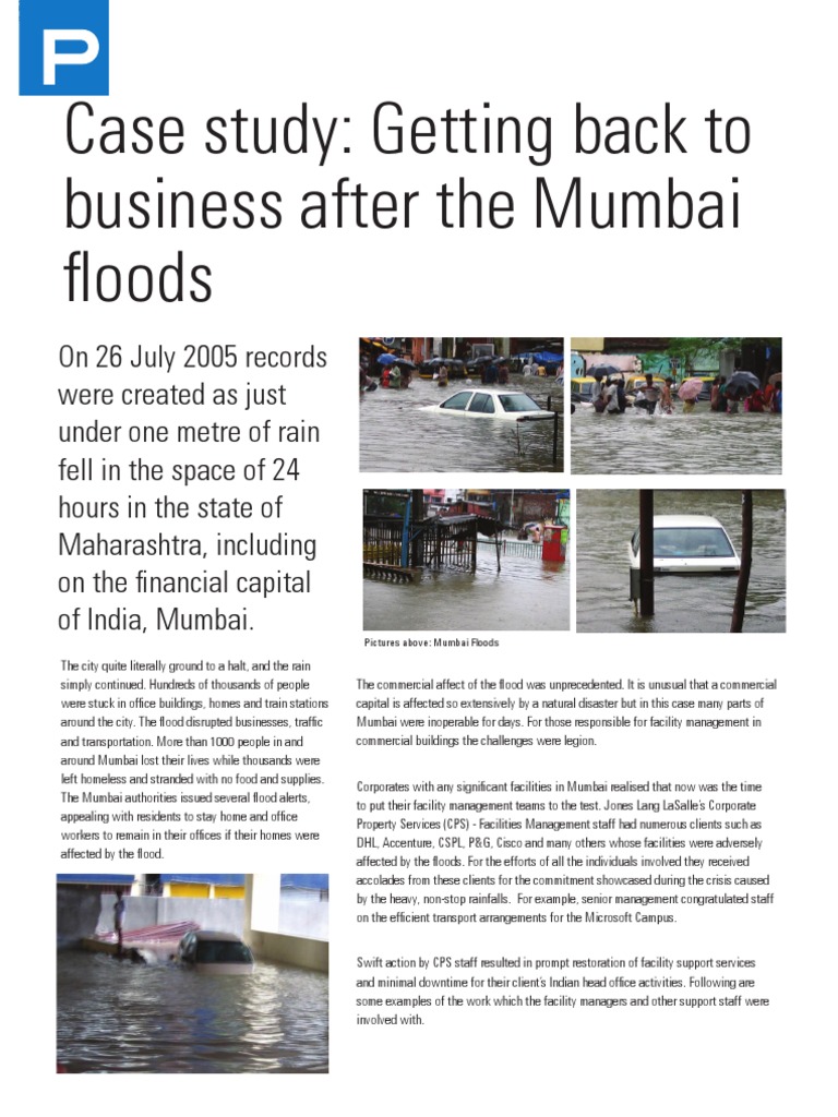 Case Study Back 2 Biz After Mumbai Floods | PDF | Business | Science ...