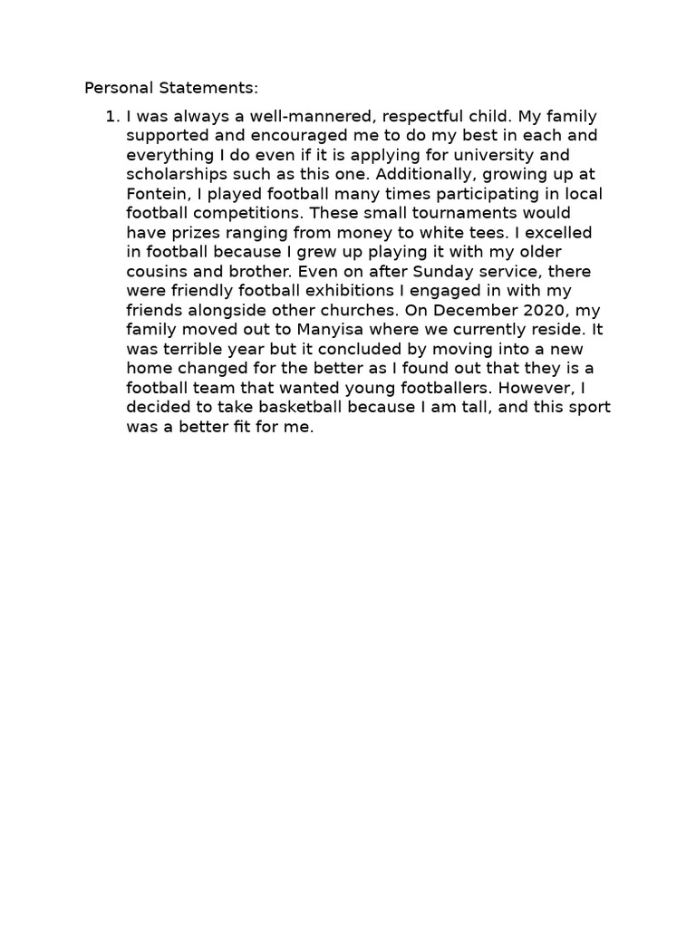 Personal Journey in Sports and Growth | PDF
