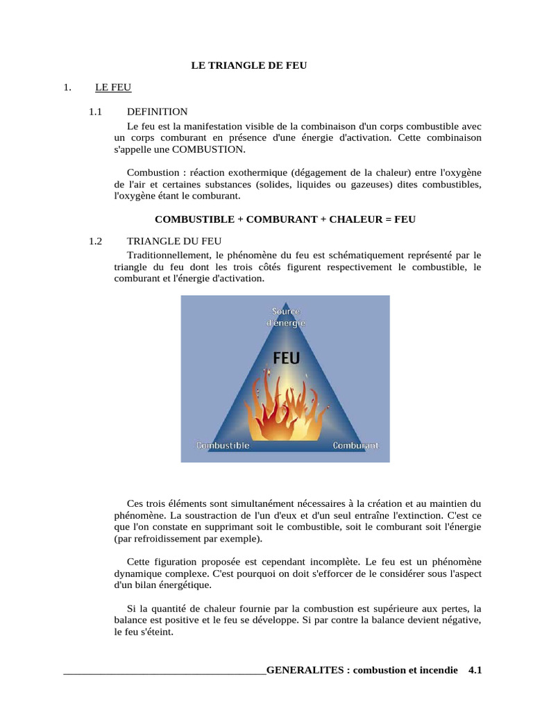 Comprendre le triangle du feu | PDF | La combustion | Combustible