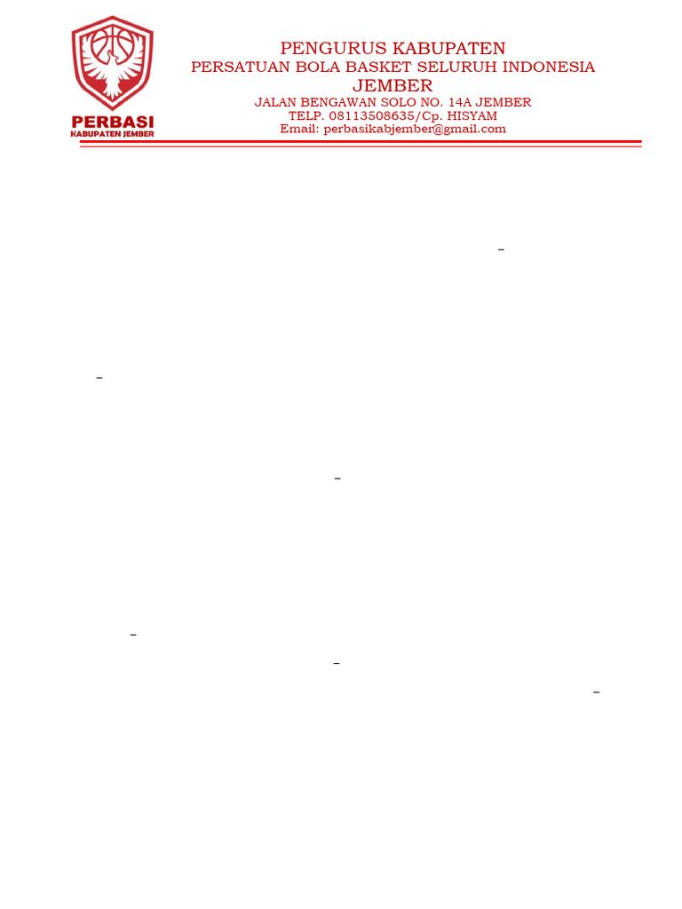 Undangan MUSKAB PERBASI Jember 2025 | PDF