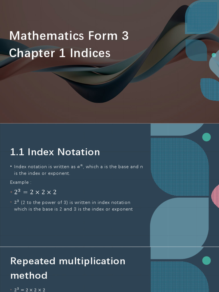 Form 3 Mathematics: Indices Explained | PDF