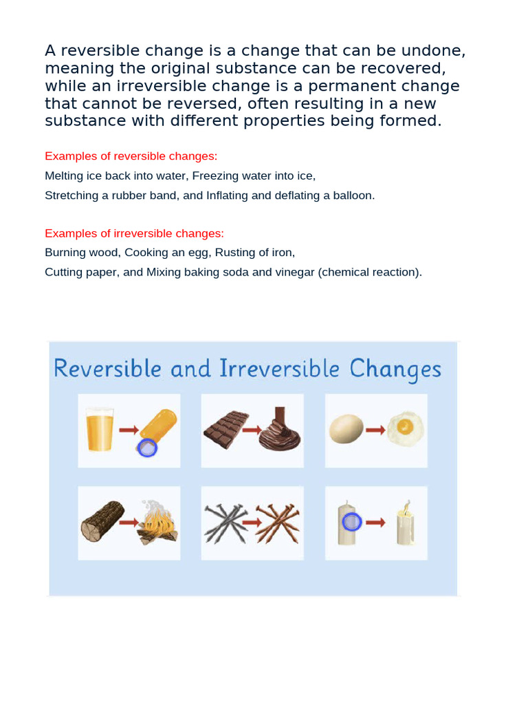 A Reversible Change Is A Change That Can Be Undone | PDF