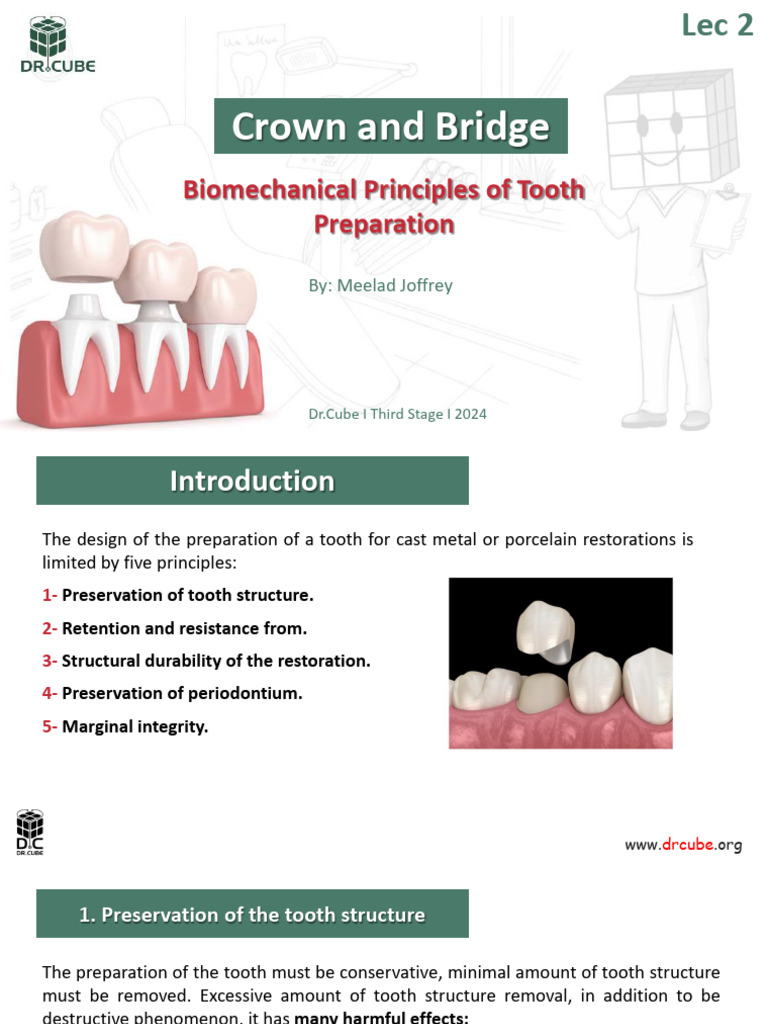 Biomechanical Tooth Preparation Principles | PDF | Dentistry Branches ...
