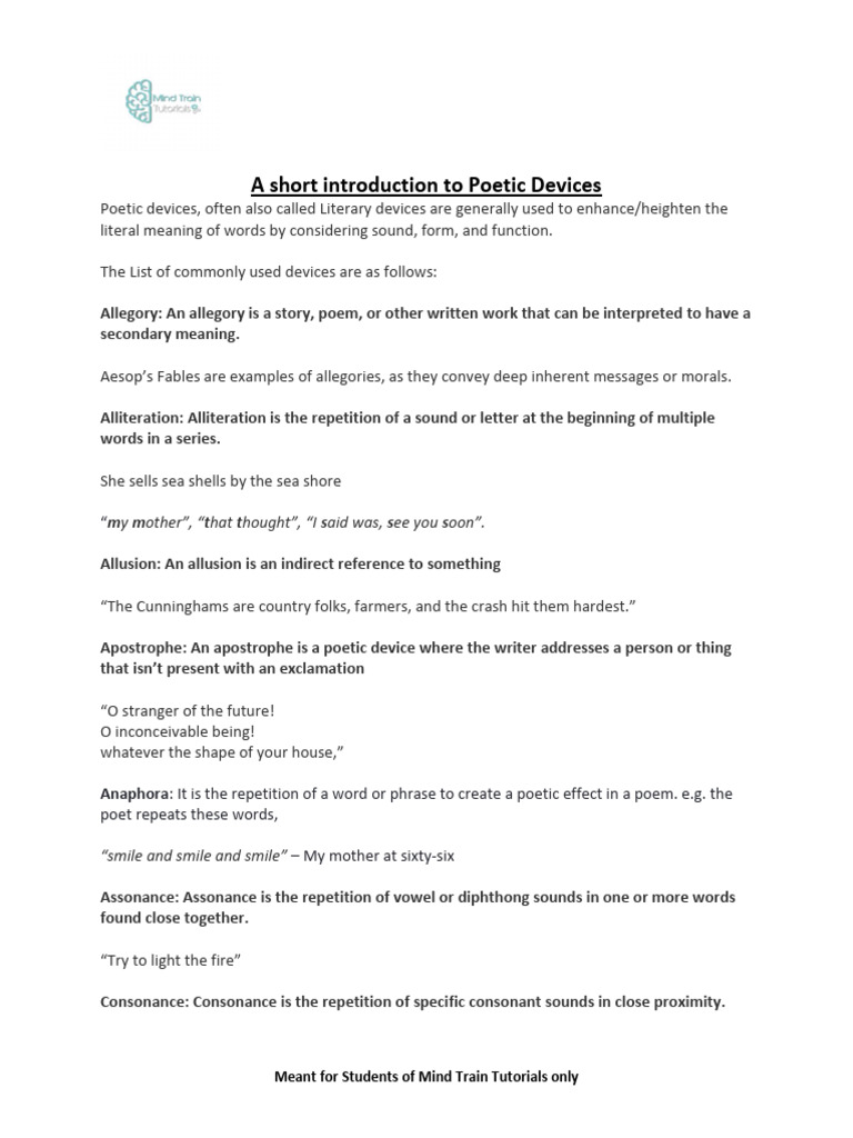 Introduction to Poetic Devices | PDF | Poetry | Poetic Devices