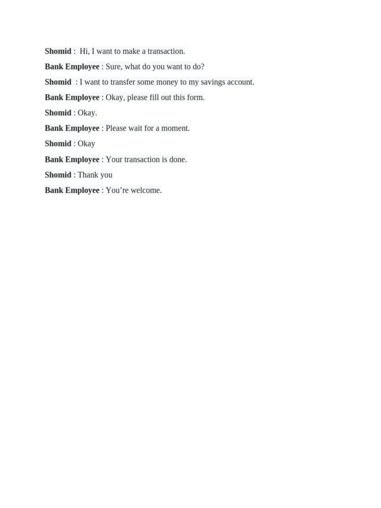 Dialog Simple Present Tense | PDF