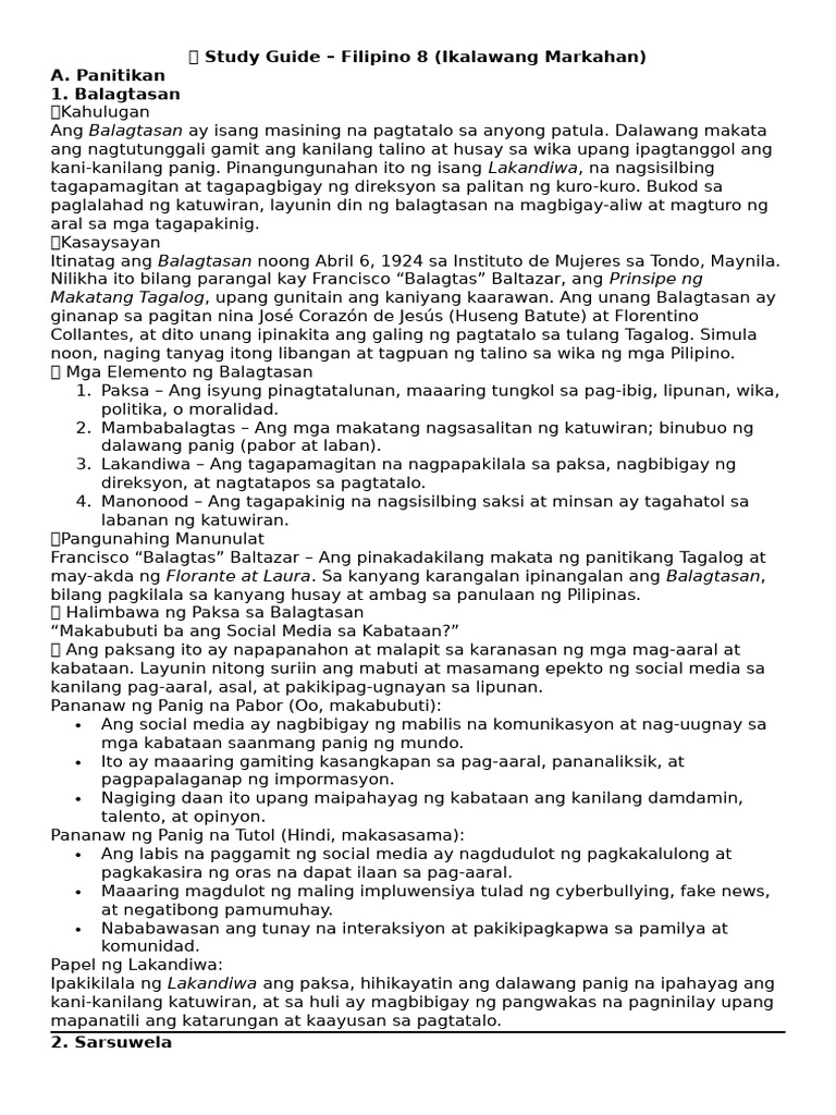 Study Guide Grade 8 | PDF