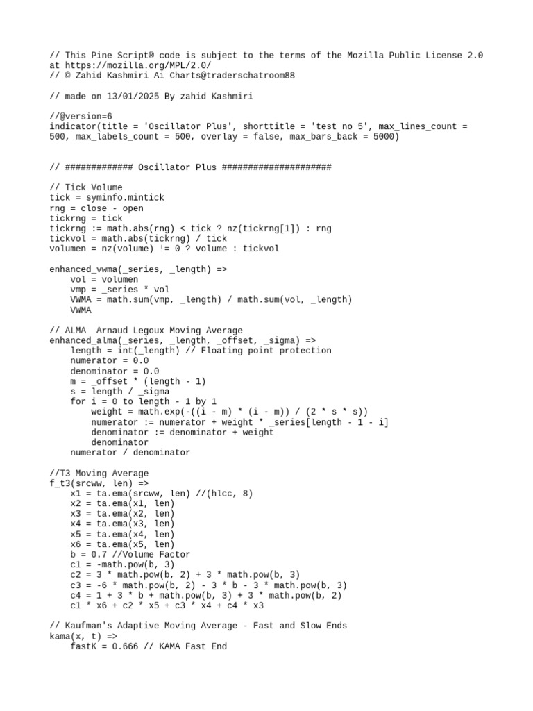 Pine Script Oscillator Plus Code | PDF | Descriptive Statistics ...