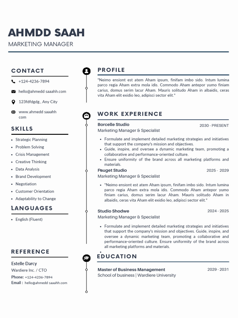 Blue and Gray Simple Professional CV Resume | PDF | Planning | Business ...