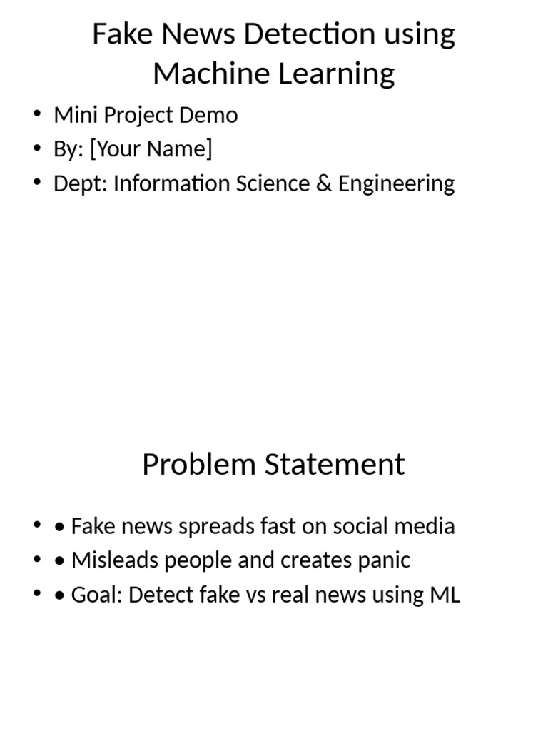 Fake News Detection with Machine Learning | PDF