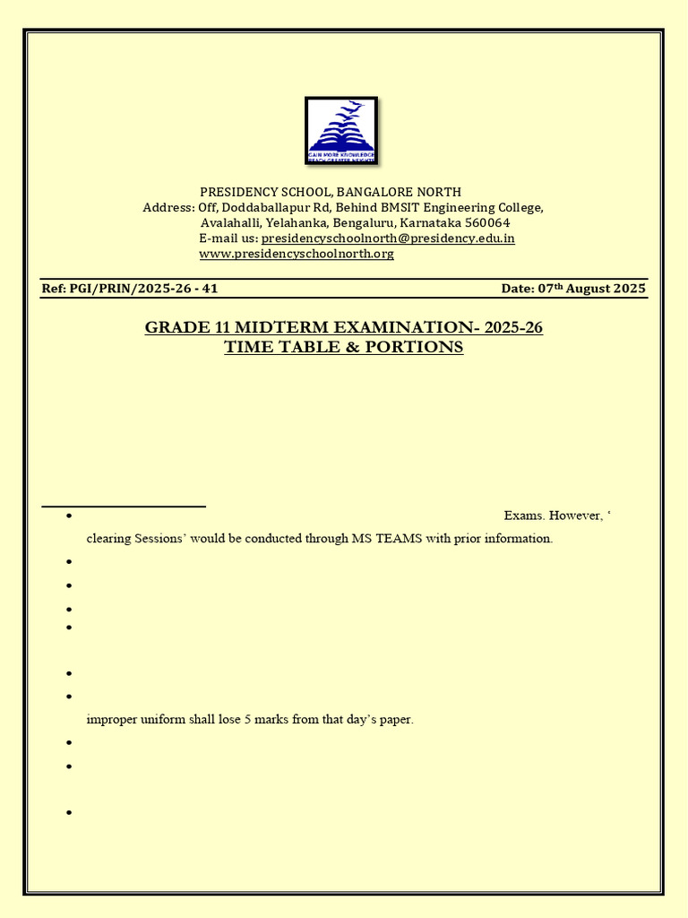 Grade 11 Midterm Portion List | PDF | Chemistry | Entrepreneurship