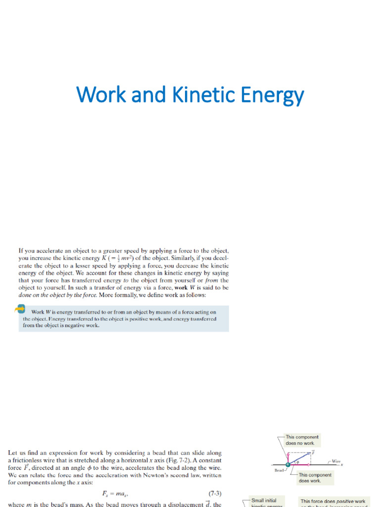 Work and Kinetic Energy Explained | PDF