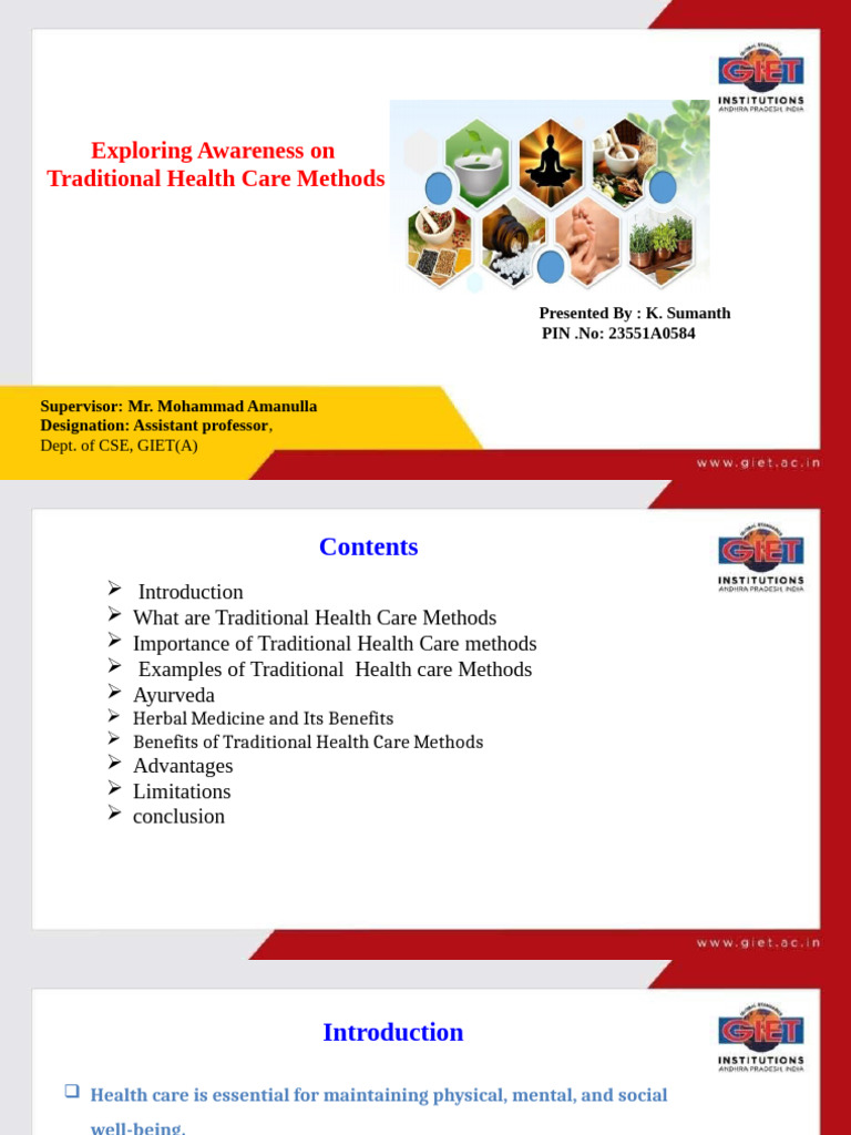 Awareness of Traditional Health Methods | PDF | Ayurveda | Medicine