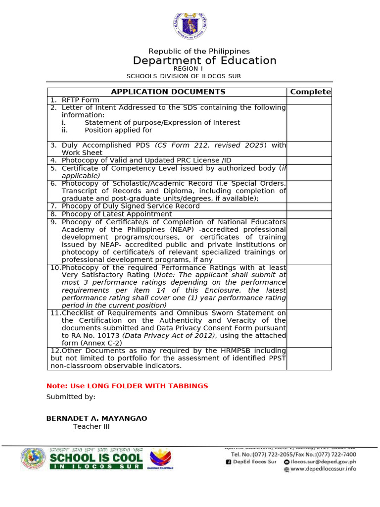 Career Progression Application Documents | PDF