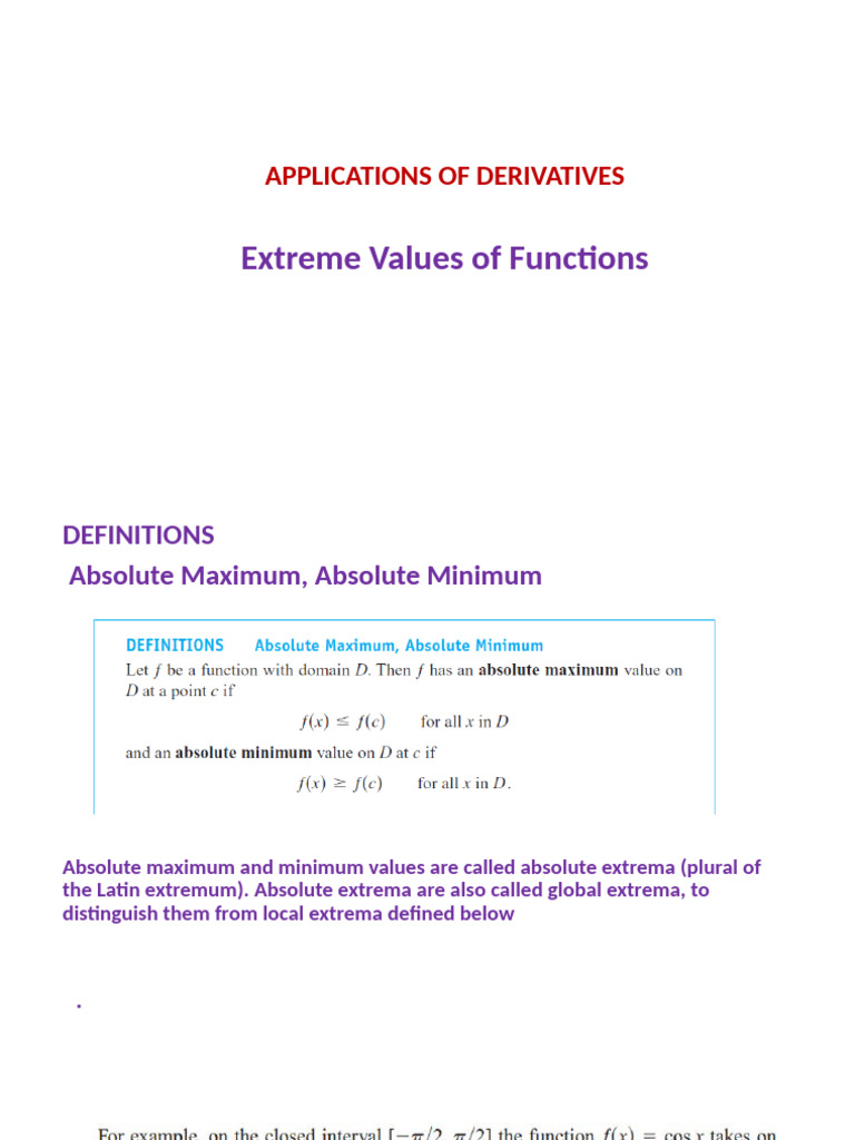 Understanding Extreme Values of Functions | PDF