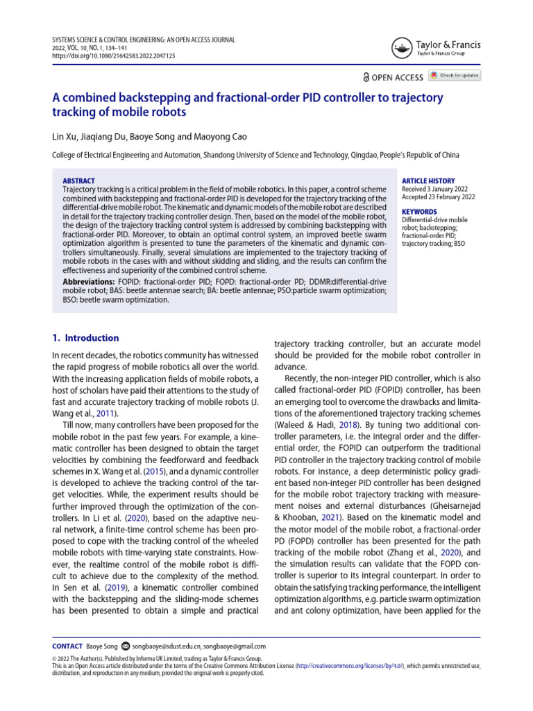 A_combined_backstepping_and_fractional-order_PID_c | PDF | Kinematics | Control Theory