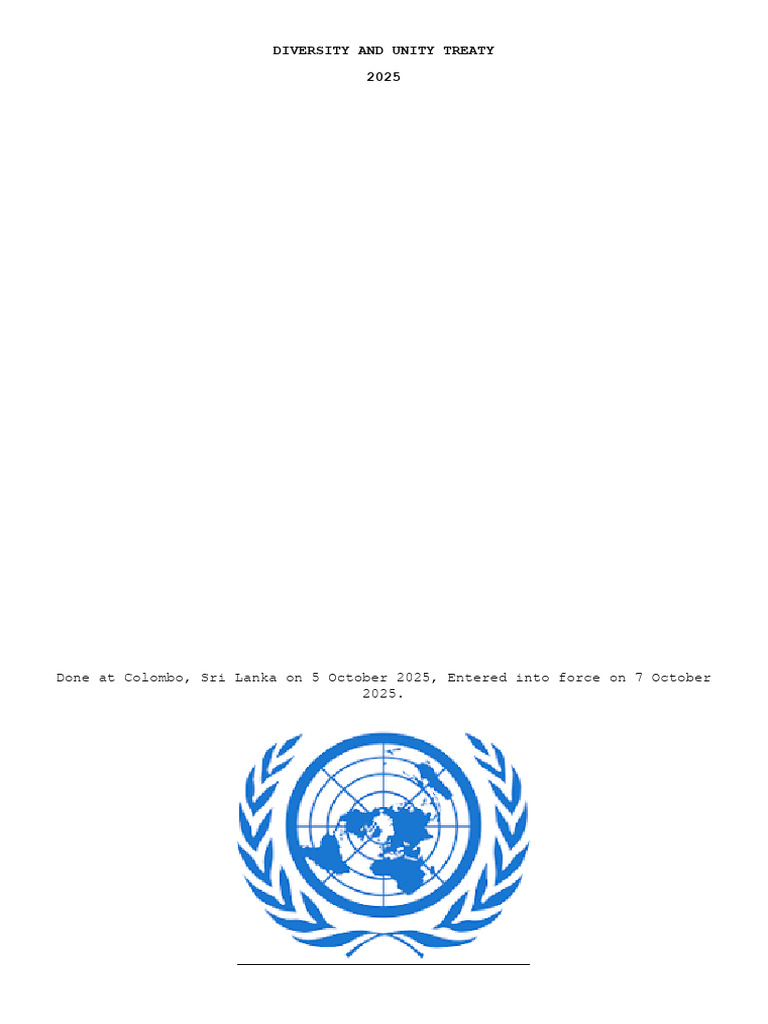 Diversity and Unity Treaty 2025 | PDF | Ratification | Treaty