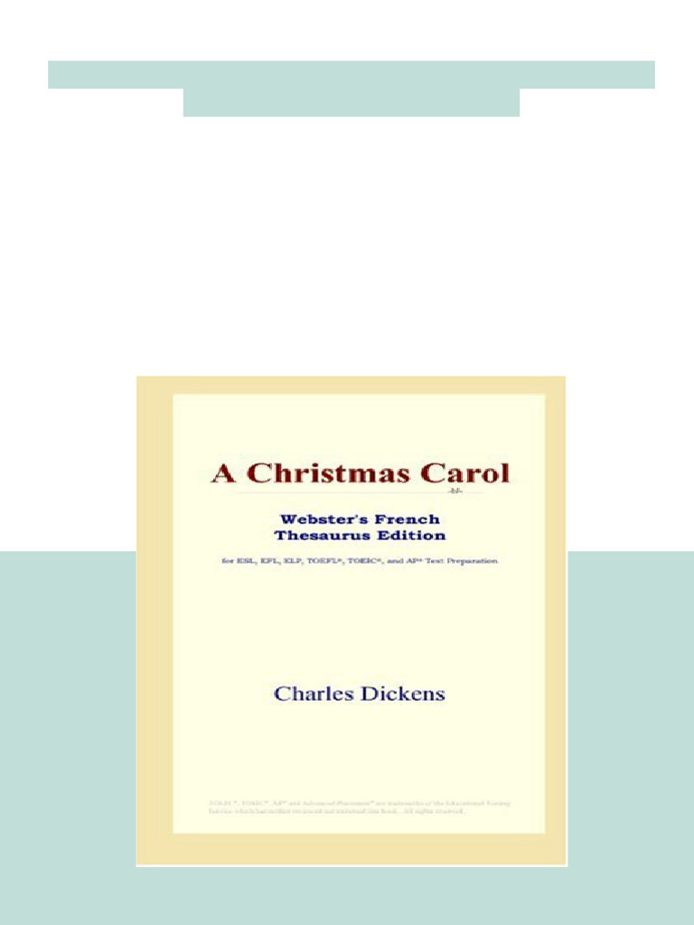A Christmas Carol Webster S French Thesaurus Edition Charles Dickens ...