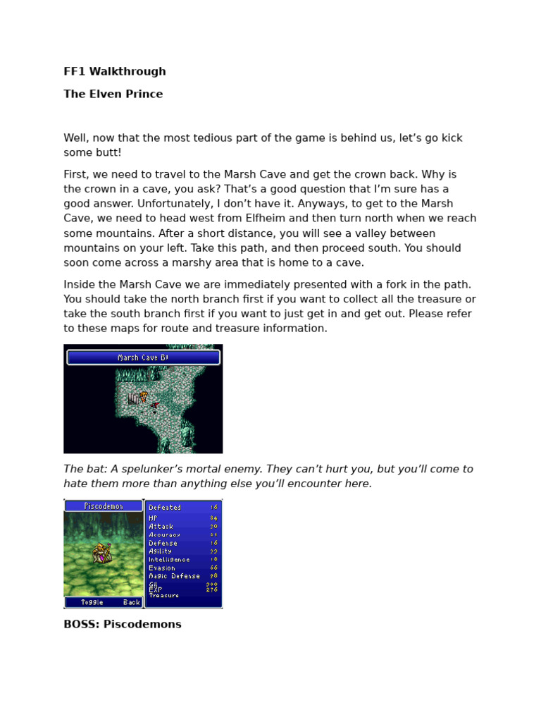 FF1 Walkthrough CH3 | PDF | Dwarf (Dungeons & Dragons)