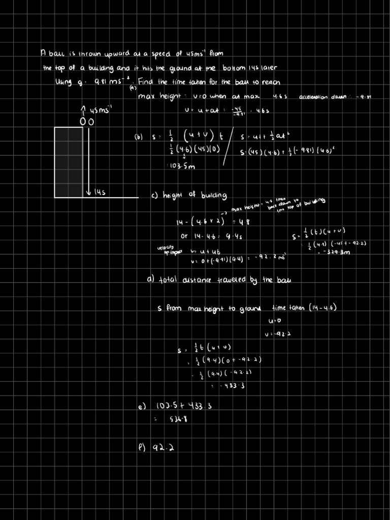 Ball Physics: Height and Impact Analysis | PDF | Mechanics | Classical ...