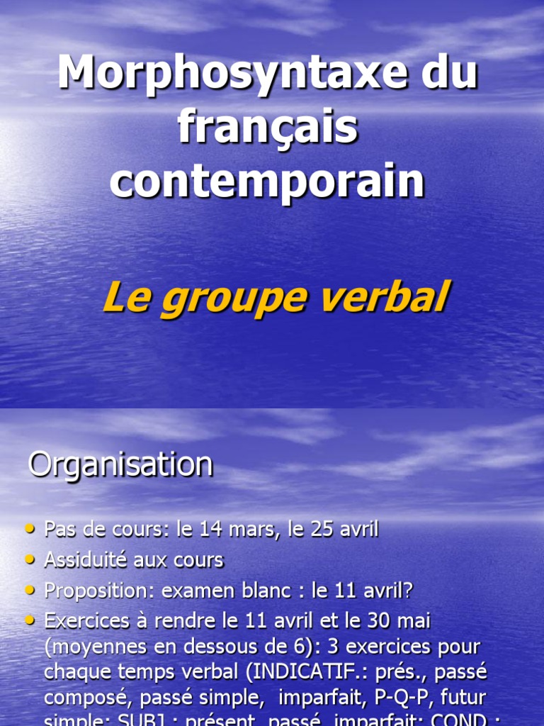 C1 Conjugaison | PDF | Verbe | Conjugaison