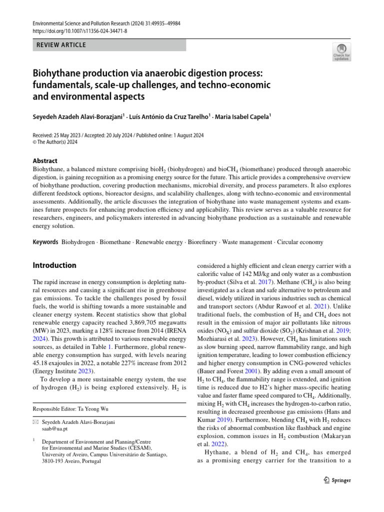 BioHythane Review | PDF | Combustion | Adenosine Triphosphate
