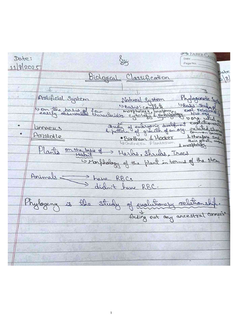 Biological Classification Notes | PDF