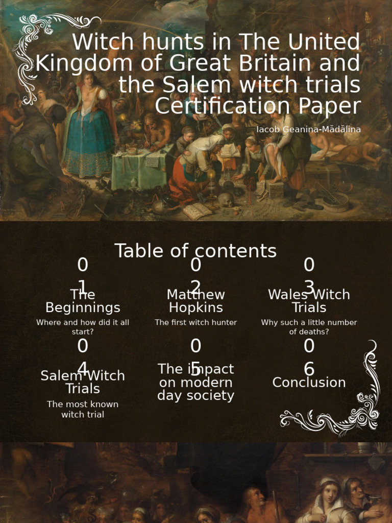 Certification Paper, Witch Hunts in The United Kingdom of Great Britain ...