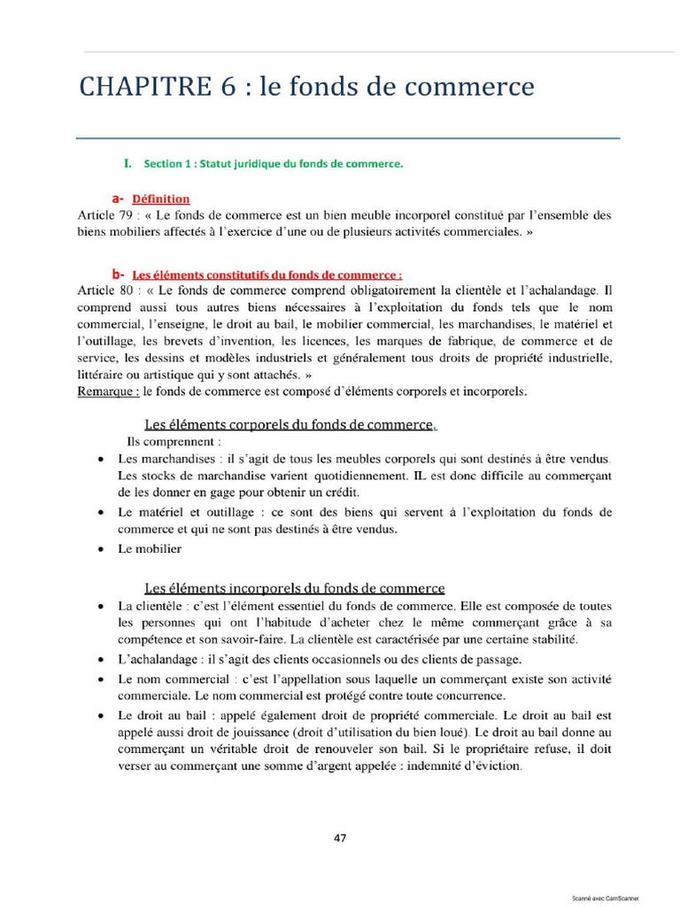 Le Fond de Commerce | PDF