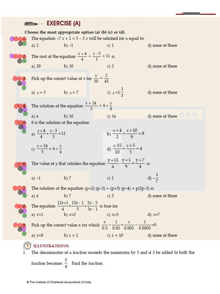 Solving Algebraic Equations and Problems | PDF | Elementary Mathematics ...
