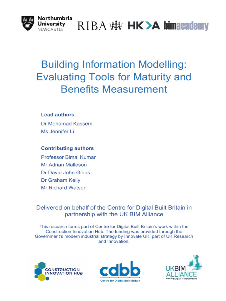 Bim Evaluating Tools For Maturity and Benefits Measurement Report | PDF ...