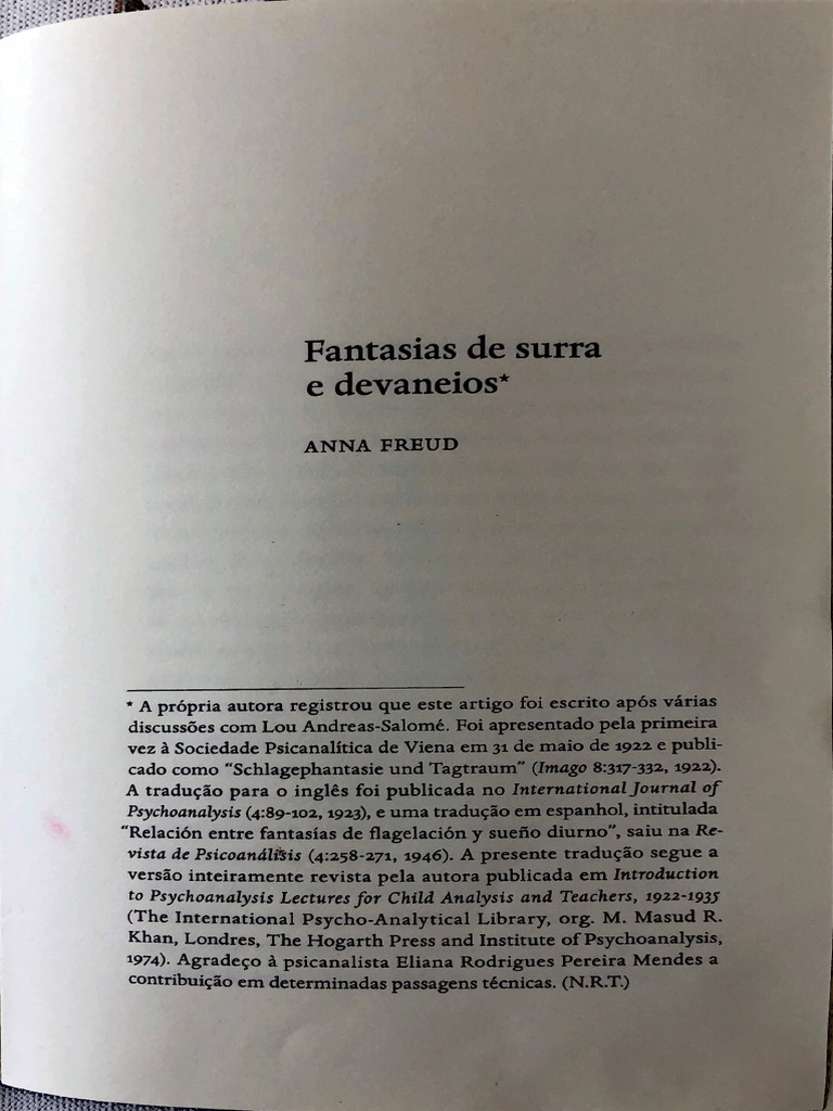 Fantasias de Surra e Psicanálise | PDF | Amor | Prazer
