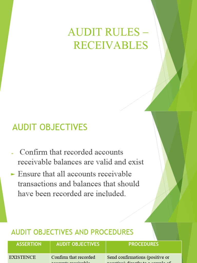 Audit Rules - Receivables | PDF | Audit | Business