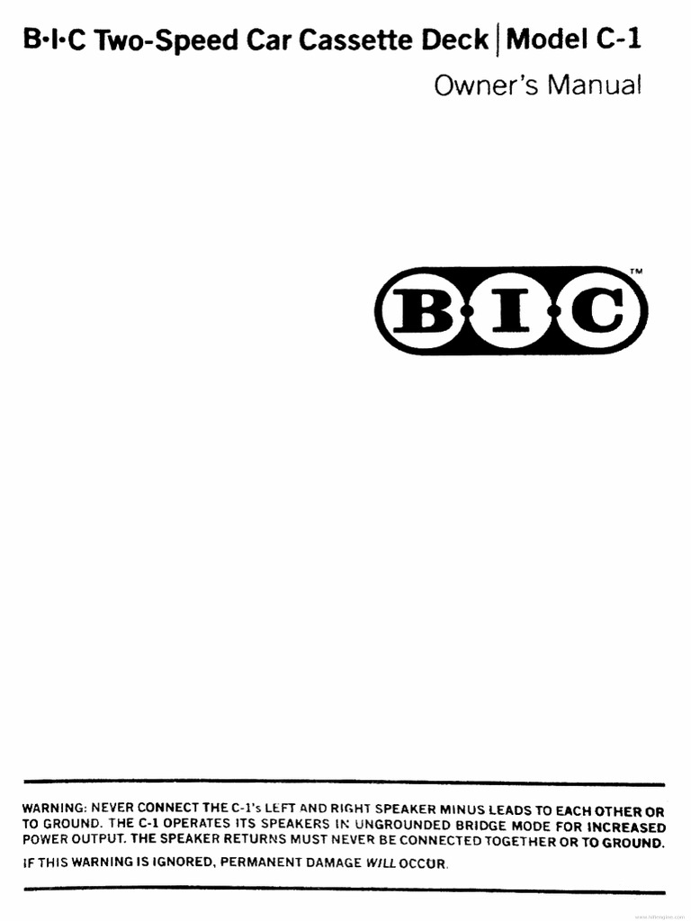 Hfe Bic Model C-1 en | PDF