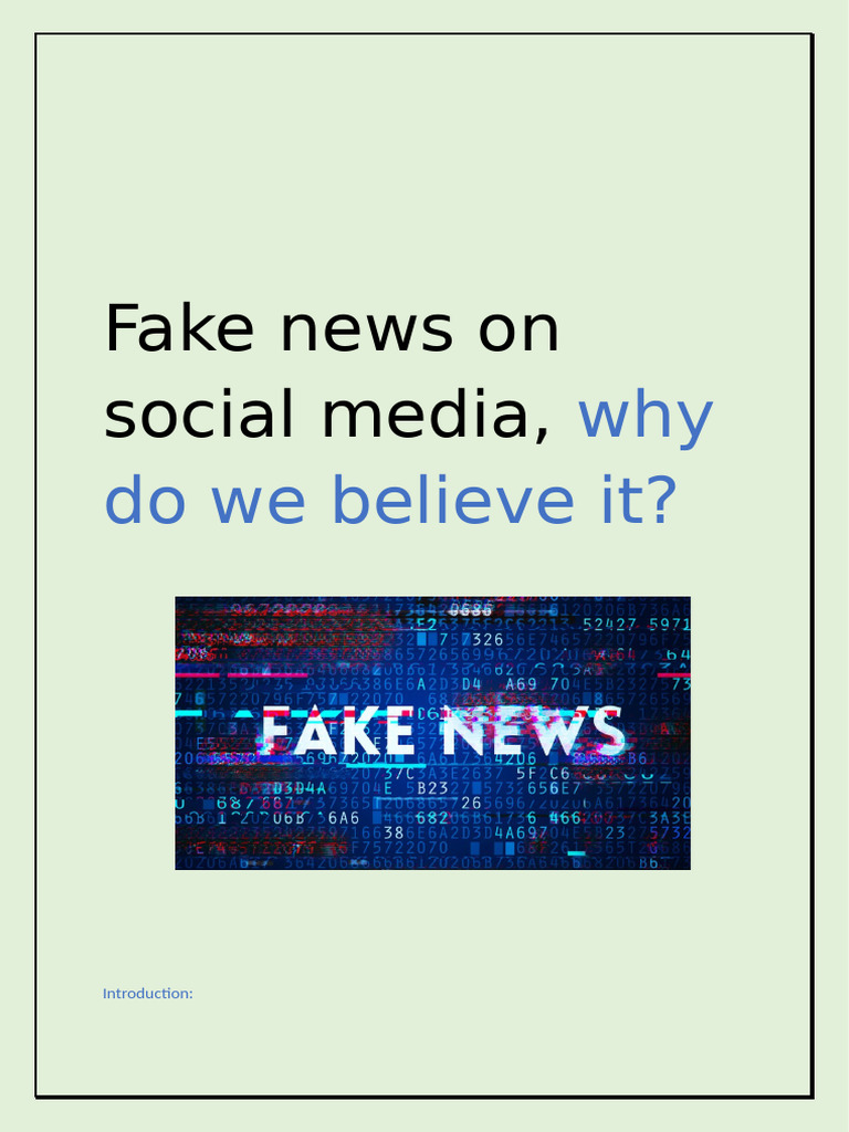 Understanding Fake News on Social Media | PDF | News | Mass Media