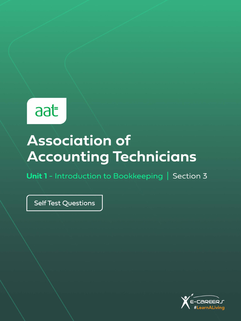 Section 3 Self Test Question | PDF | Accounts Payable | Invoice